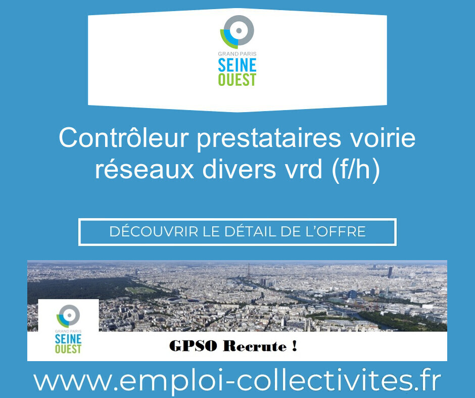Offre Controleur prestataires voirie reseaux divers vrd | emploi MEUDON ...